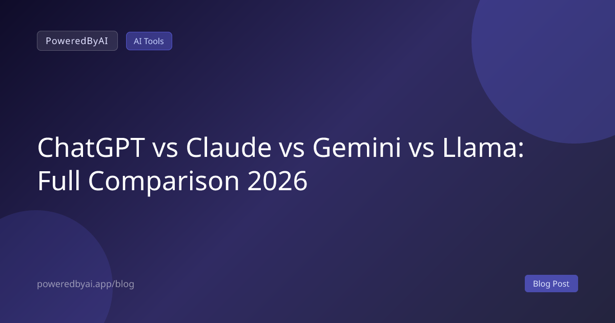 ChatGPT vs Claude vs Gemini vs Llama: Full Comparison 2026 | PoweredByAI